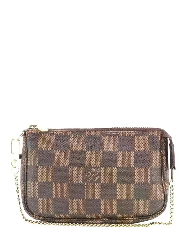 LOUIS VUITTON Pochette Accessoires Damier Mini Clutch Bag - Brown