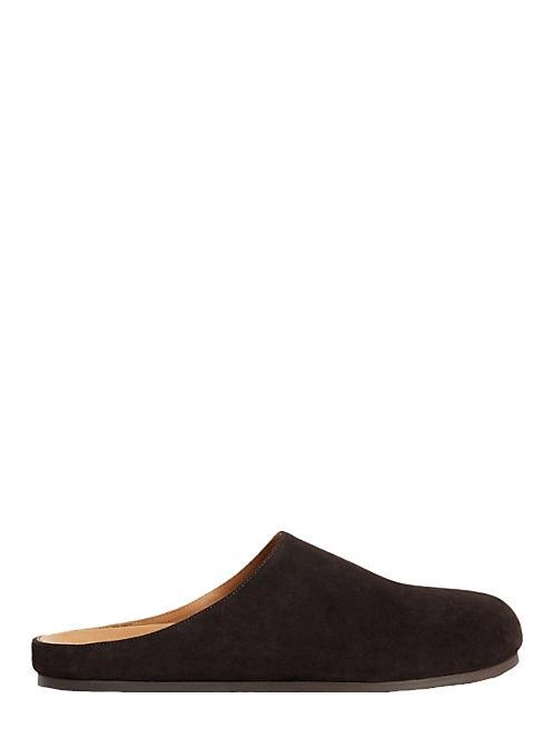Sandro Round Toe Suede Mules - Chocolate