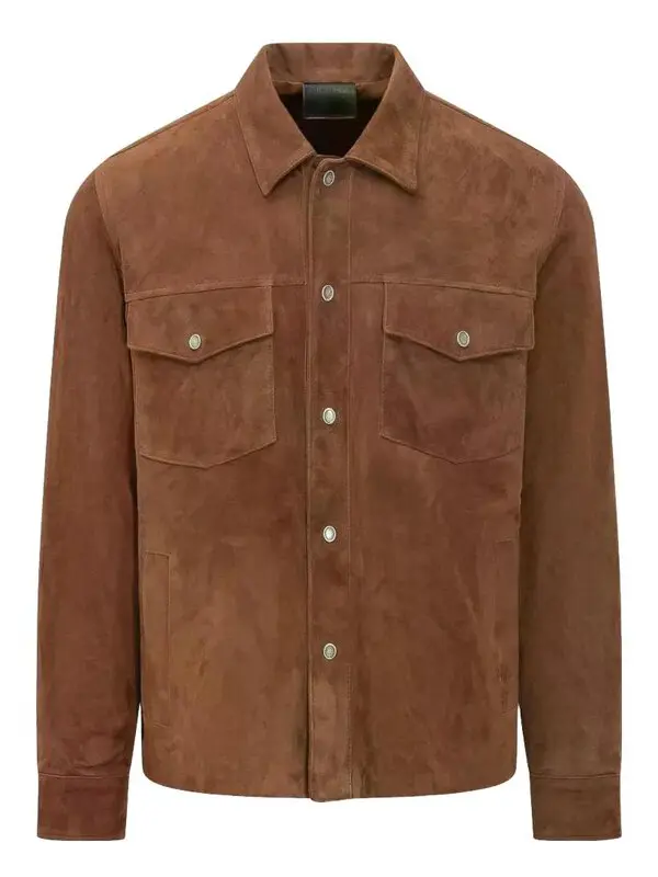 GIOCASTA Suede Panelled Jacket - Brown