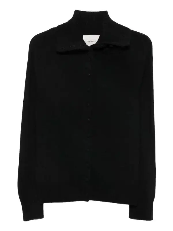 LISA YANG Denie Button-up Sailor-collar Cardigan - Black
