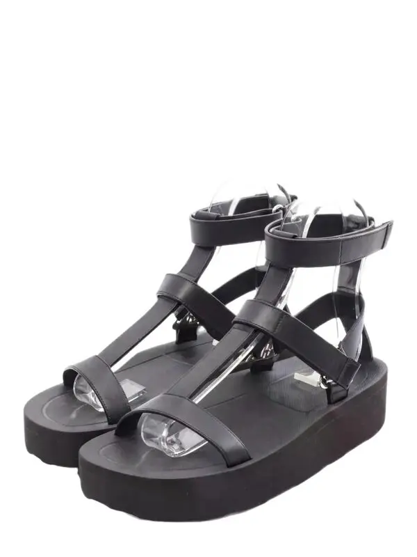 Hermès 2010s Enid Leather Sandals - Black