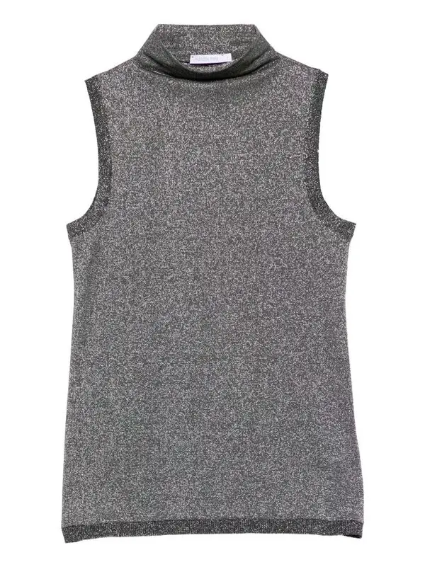 Patrizia Pepe High-neck Sleeveless Top - Grey