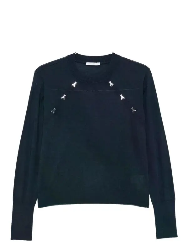 Patrizia Pepe Fly-embellished Wool Knit - Blue