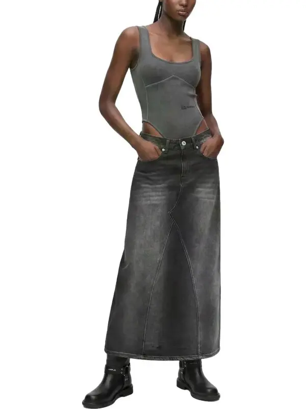 Karl Lagerfeld Denim Maxi Skirt - Black