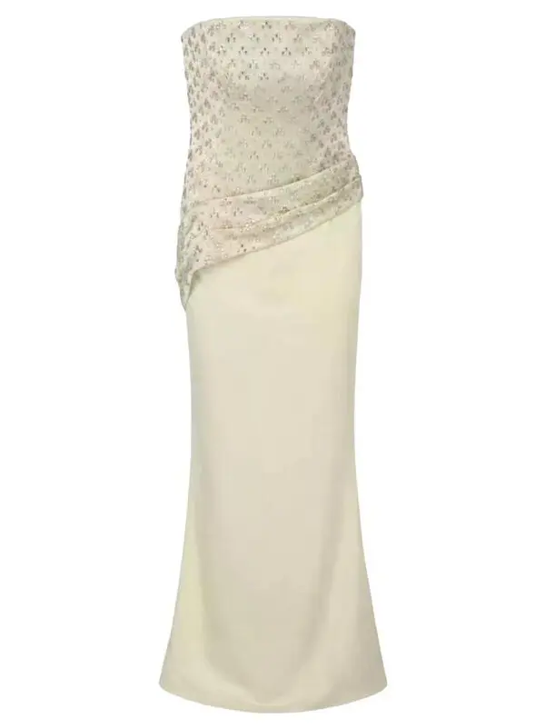 NAFSIKA SKOURTI Solene Crystal-embellished Gown Maxi Dress - Neutrals