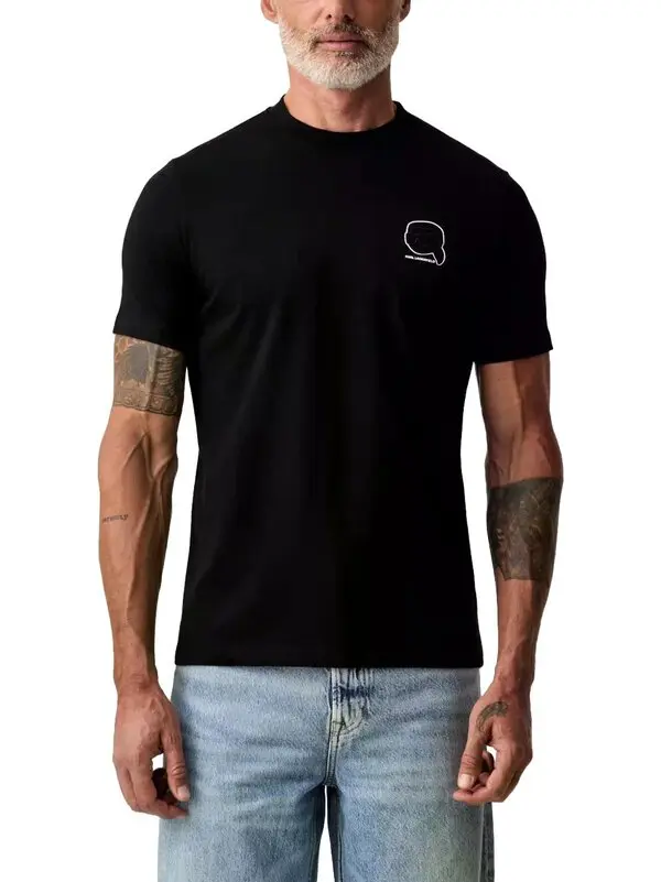 Karl Lagerfeld Logo-patch Crew-neck T-shirt - Black