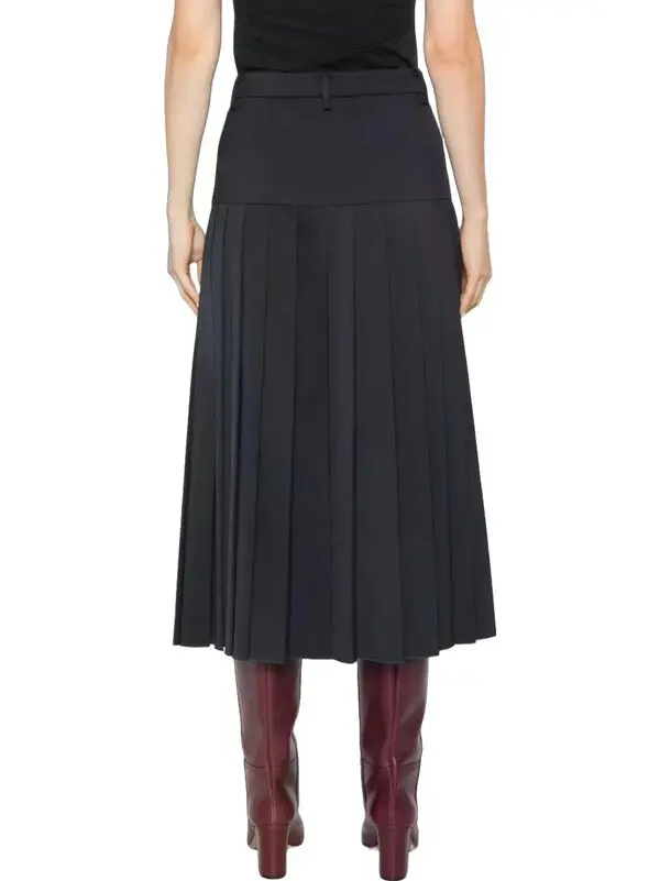 N°21 Pleated Button-detail Midi Skirt - Blue