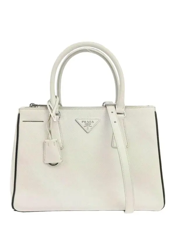 Prada 2016 Galleria Saffiano Leather Mid Tote Bag - Neutrals