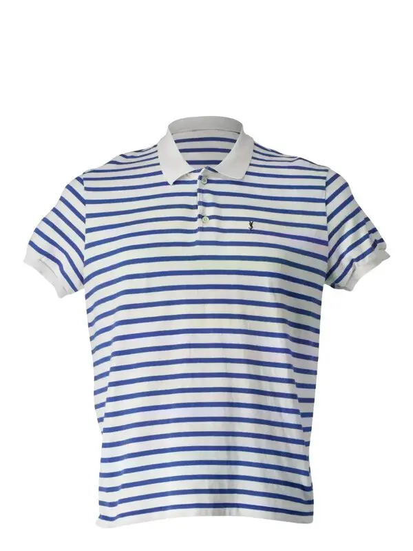 Saint Laurent Striped Polo Cotton T-shirt - Multicolour