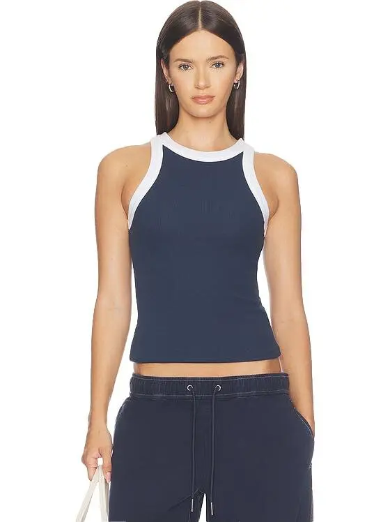 Hudson Jeans Ribbed Racer Tank Top In . Also - Navy