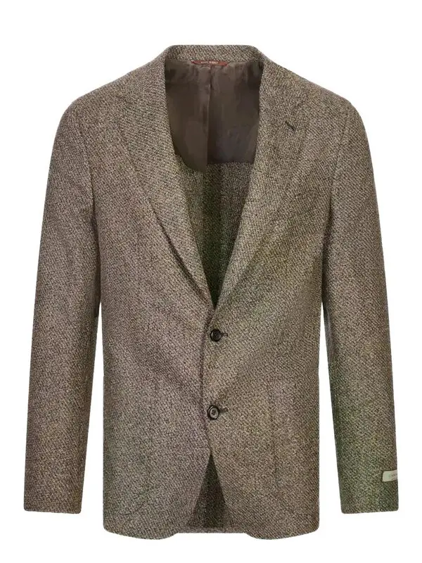 Canali Textured-finish Single-breasted Blazer - Neutrals