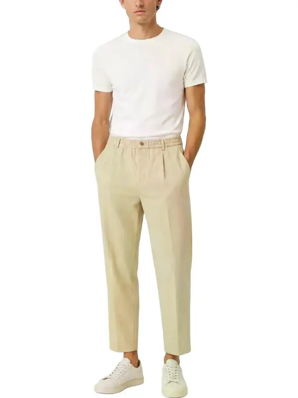 Maison Kitsuné Pleated Elasticated-waistband Trousers - Neutrals