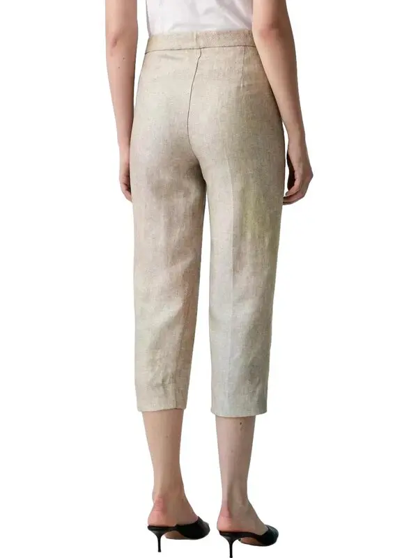 VICOLO Pressed-crease Cropped Trousers - Neutrals