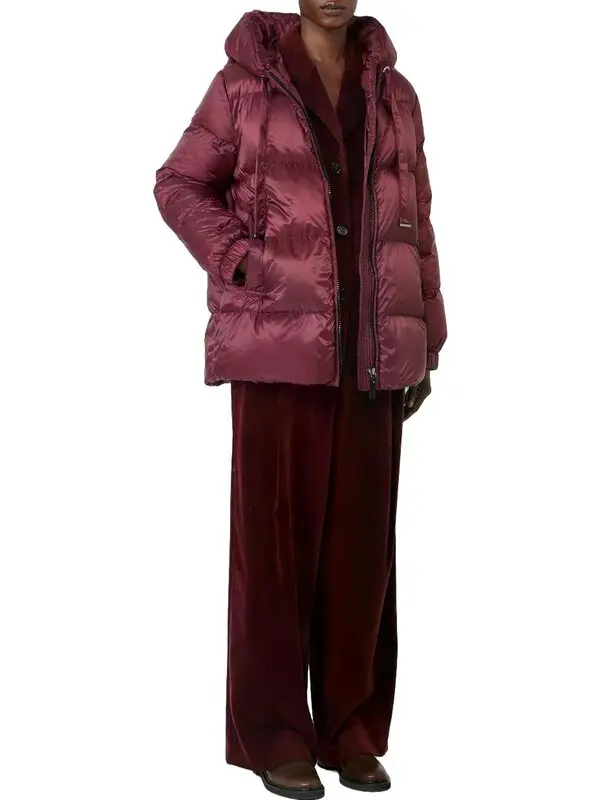 Max Mara Quilted Hooded Puffer Jacket - Red