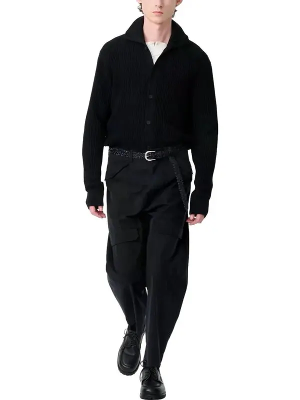 Studio Nicholson Oran Ribbed Cardigan - Black