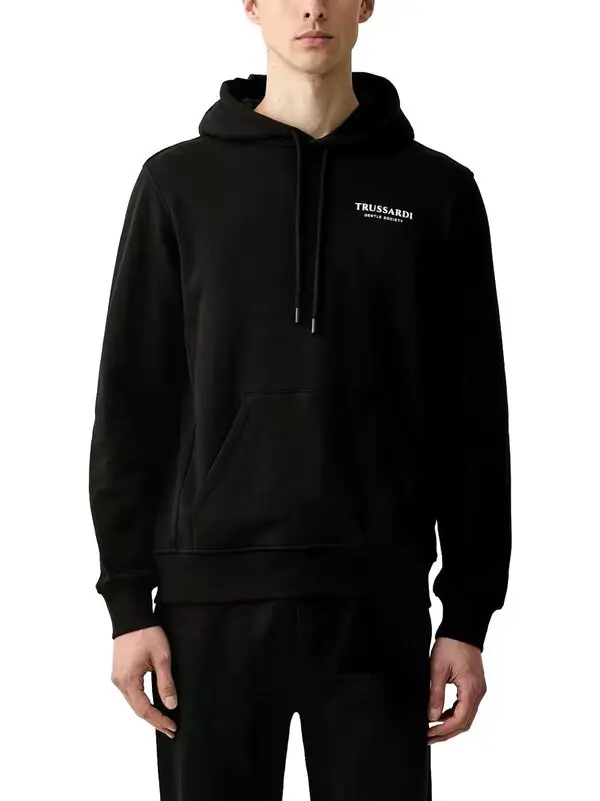 TRUSSARDI Logo-print Drawstring Hoodie - Black