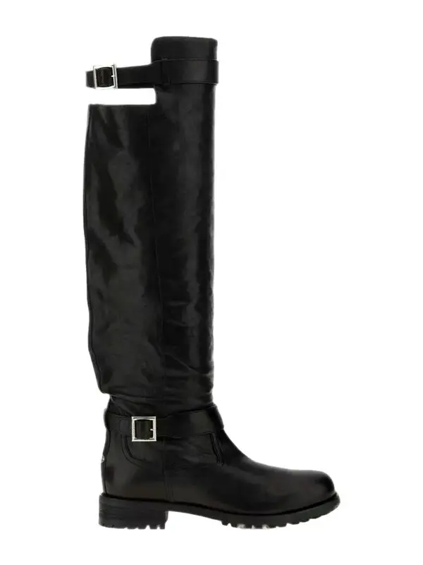 JIMMY CHOO Buckle-detail Knee-high Boots - Black
