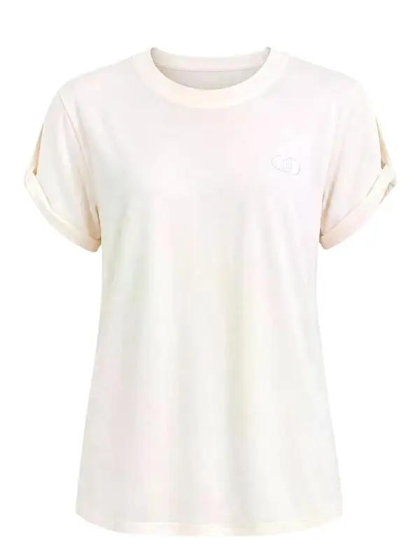 Liu Jo Rolled-cuff Logo-embroidered T-shirt - Neutrals