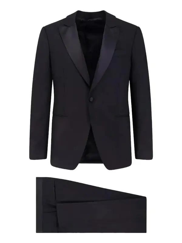 LARDINI Soiree Satin-lapel Tuxedo - Black