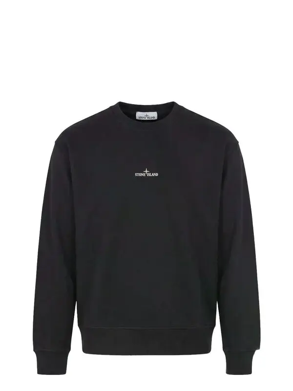 Stone Island Logo-print Cotton Sweatshirt - Black