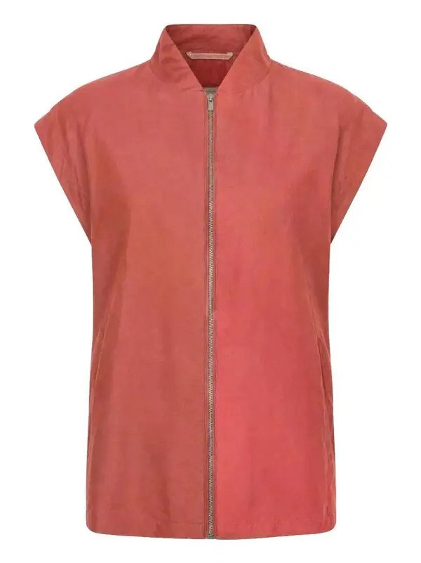 Peserico Zip-up High-neck Waistcoat - Red