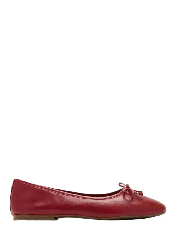 Sam Edelman Alie Bow-detail Leather Ballet Flats - Red