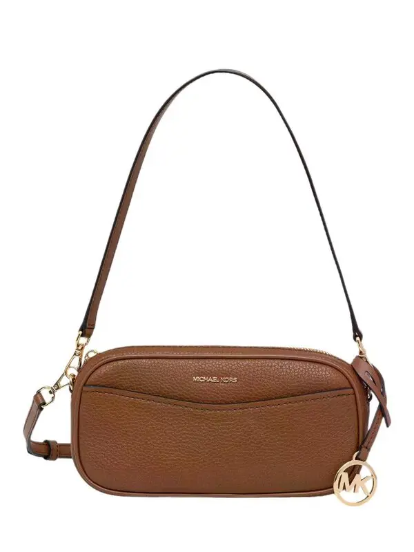 Michael Kors May Pebbled Leather Shoulder Bag - Brown