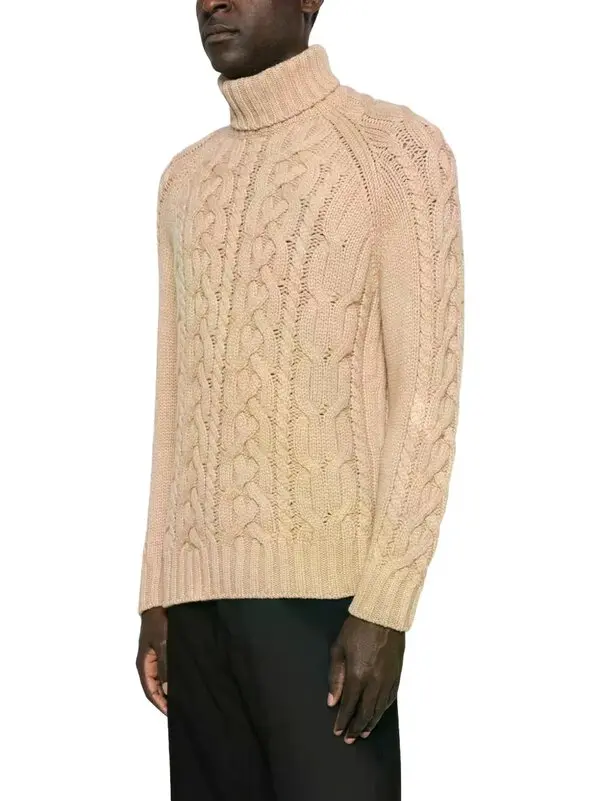 Brunello Cucinelli Cable-knit Roll-neck Sweater - Neutrals