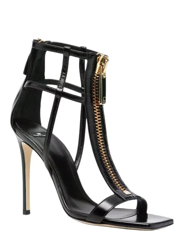 Elisabetta Franchi Zip-detail Cage Sandals - Black