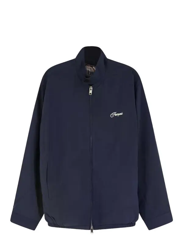 POMPEII Logo-embroidered High-neck Jacket - Blue