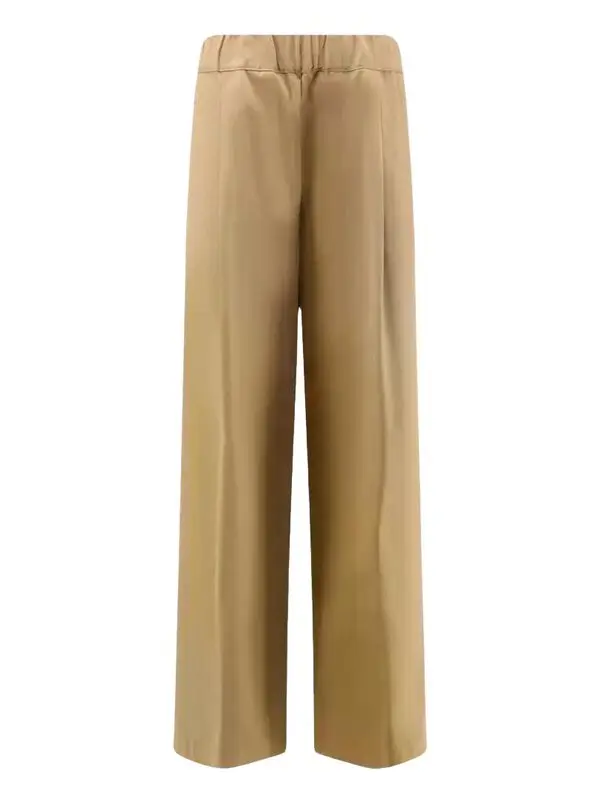 SEMICOUTURE Elasticated-waist Wide-leg Trousers - Neutrals