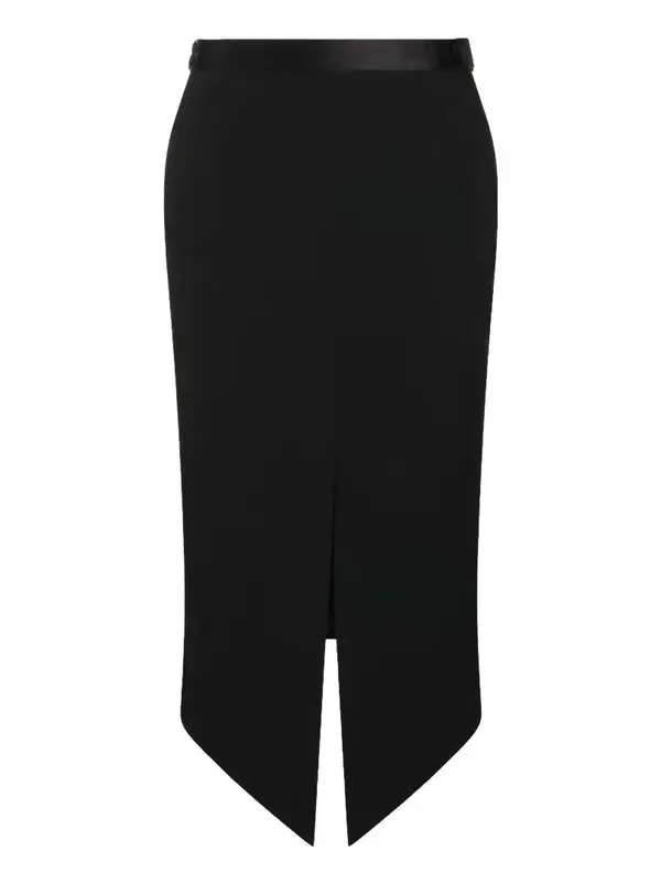 TOM FORD Satin-trim Back-slit Skirt - Black