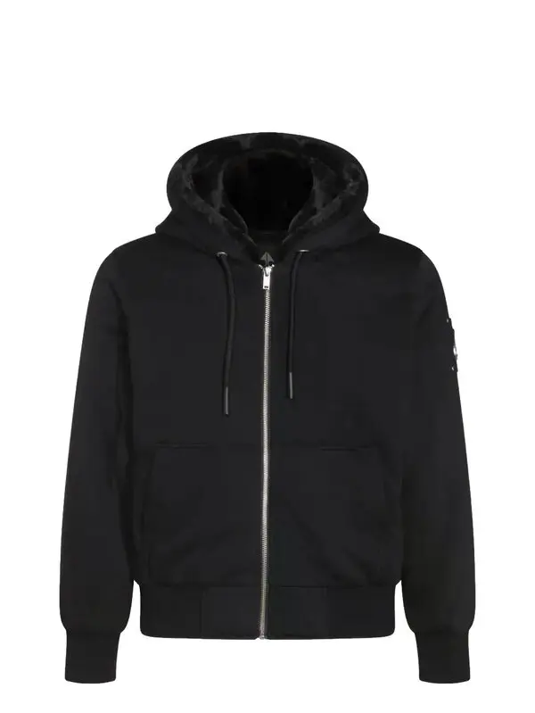 Moose Knuckles Bunny Logo-plaque Zip-up Hoodie - Black