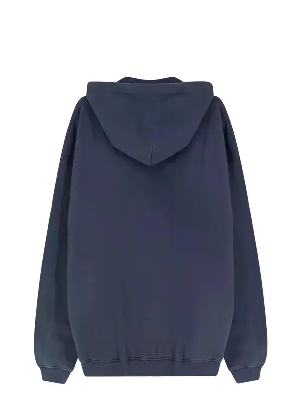 POMPEII Logo-embroidered Zip-up Hoodie - Blue