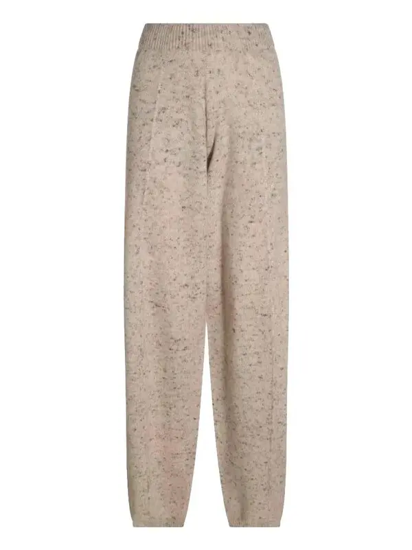 Fabiana Filippi Flecked-knit Elasticated-waist Trousers - Neutrals