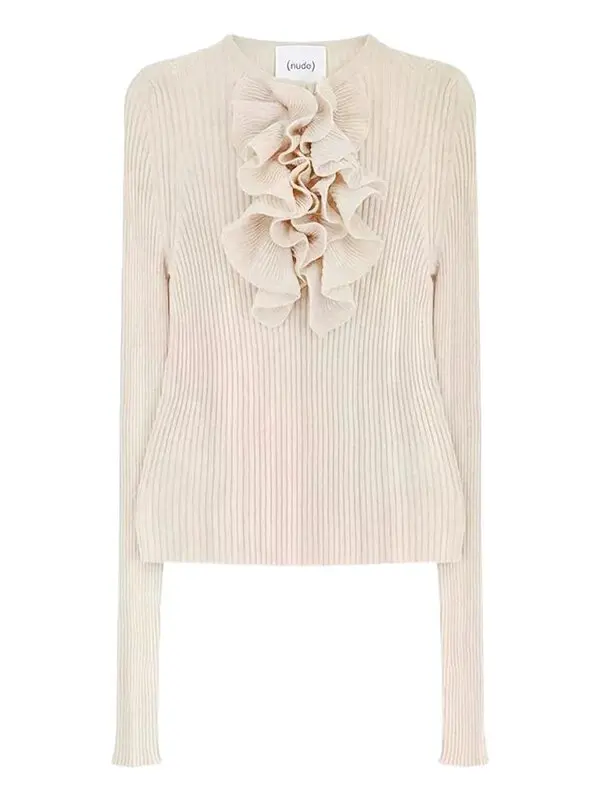 NUDE Ruffle-trim Sweater - Neutrals