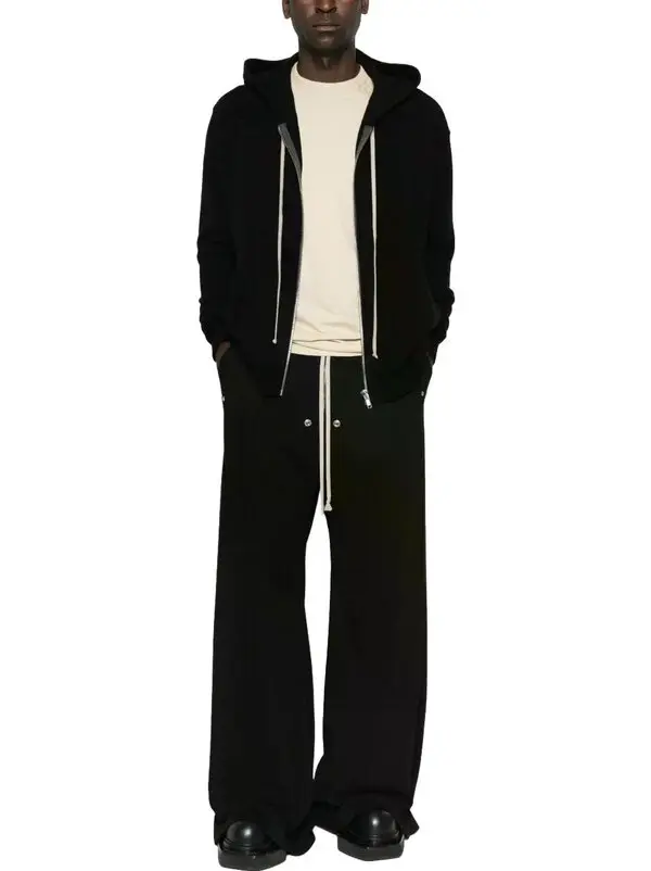 Rick Owens Zip-up Drawstring Hoodie - Black