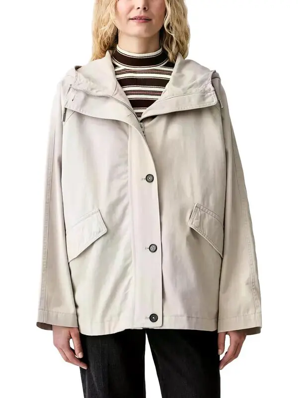 Marc O'polo Hooded Button-front Jacket - Neutrals