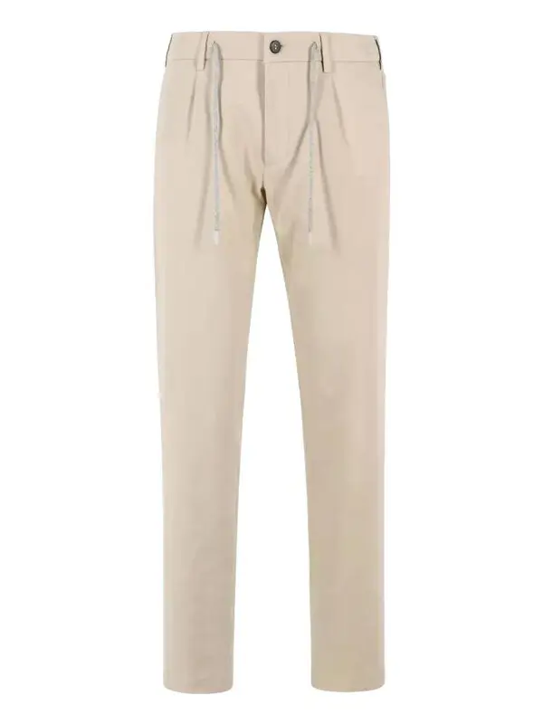Eleventy Drawstring Pleated Trousers - Neutrals