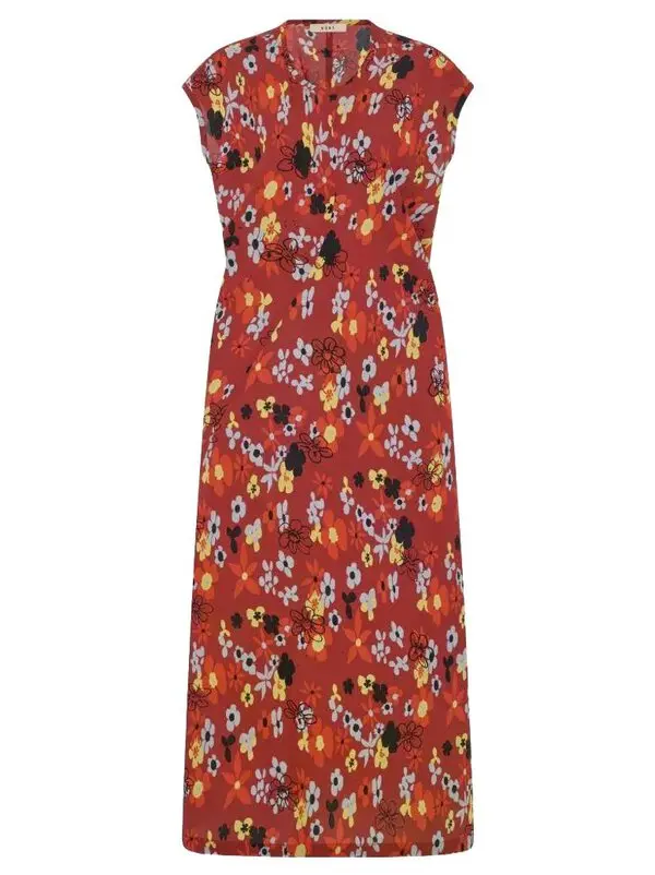 6397 Floral-print Midi Dress - Red