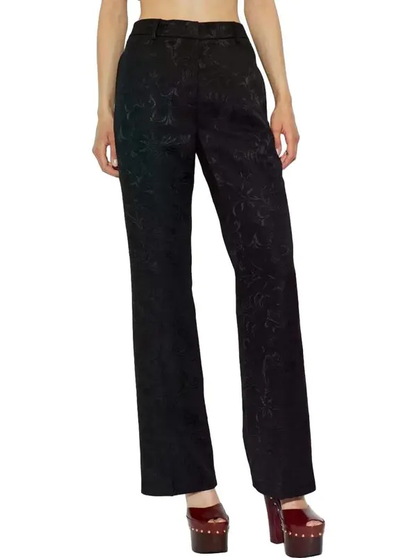 Etro Floral-jacquard Flared Trousers - Black
