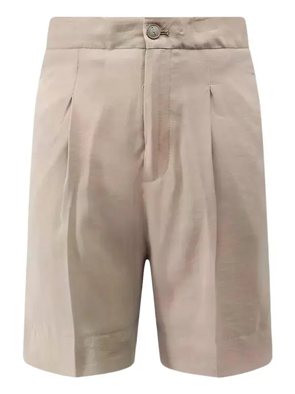 HEVO Pleated High-waist Tailored Shorts - Neutrals