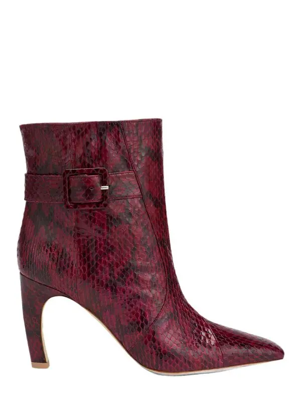 MALONE SOULIERS Rowan Snakeskin-effect Ankle Boots - Red