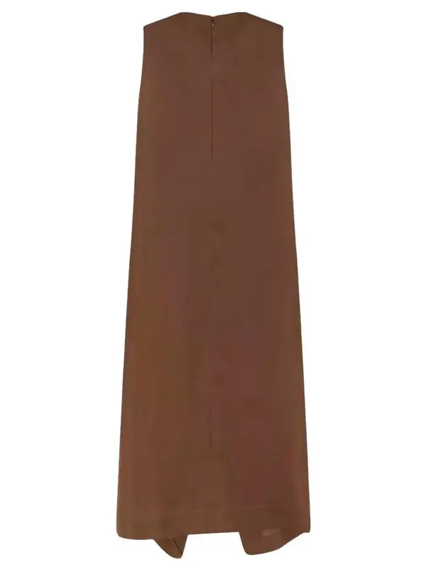 Alberta Ferretti Side-panel Silk Maxi Dress - Brown