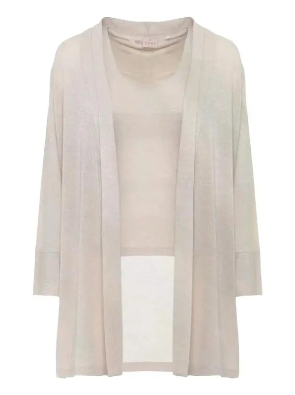 EMME Lurex-detail Cardigan Set - Neutrals