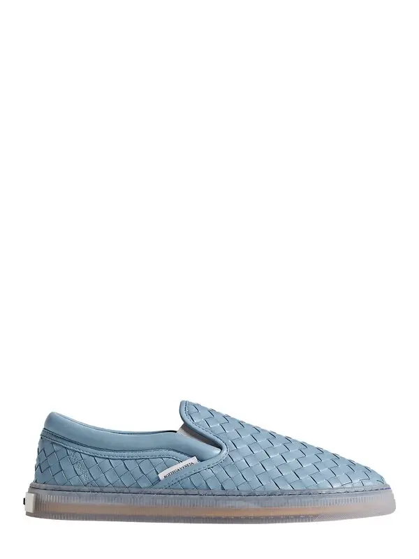 Bottega Veneta Serena Intrecciato Leather Slip-on Sneakers - Blue