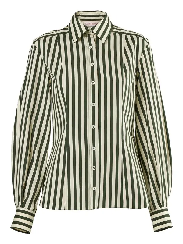 Carolina Herrera Cotton-blend Striped Button-down Shirt - Stripe