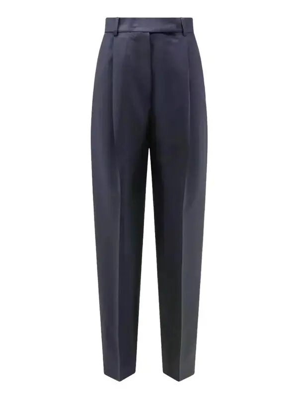 RÓHE Pleated Mohair-blend Trousers - Blue
