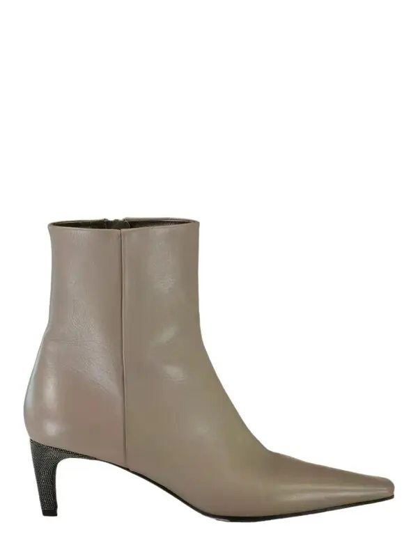 Brunello Cucinelli City Pointed-toe Ankle Boots - Grey