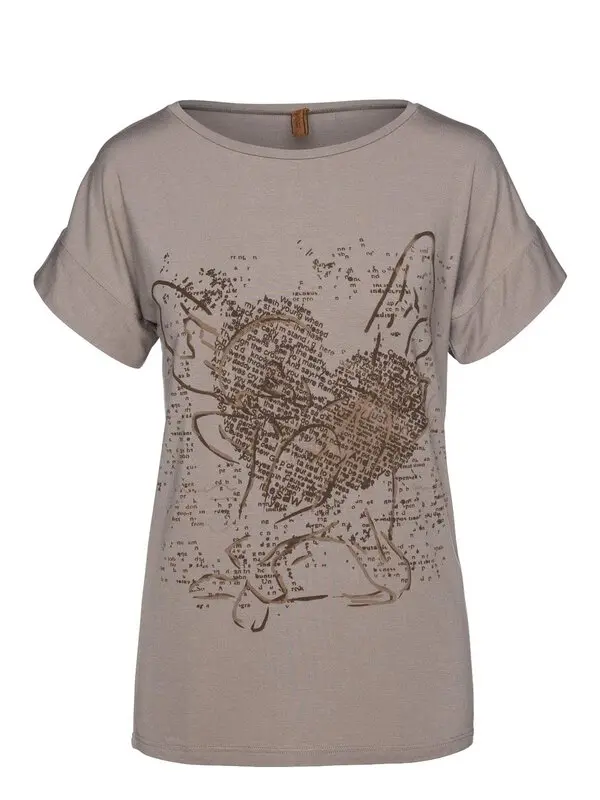 CONQUISTA Printed Micromodal Tee - Grey